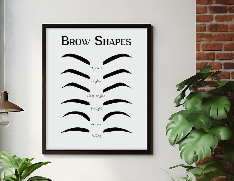 Eyebrow Shapes Print, Brow Shapes Poster, Braw Salon Decor, Brow Tech ...