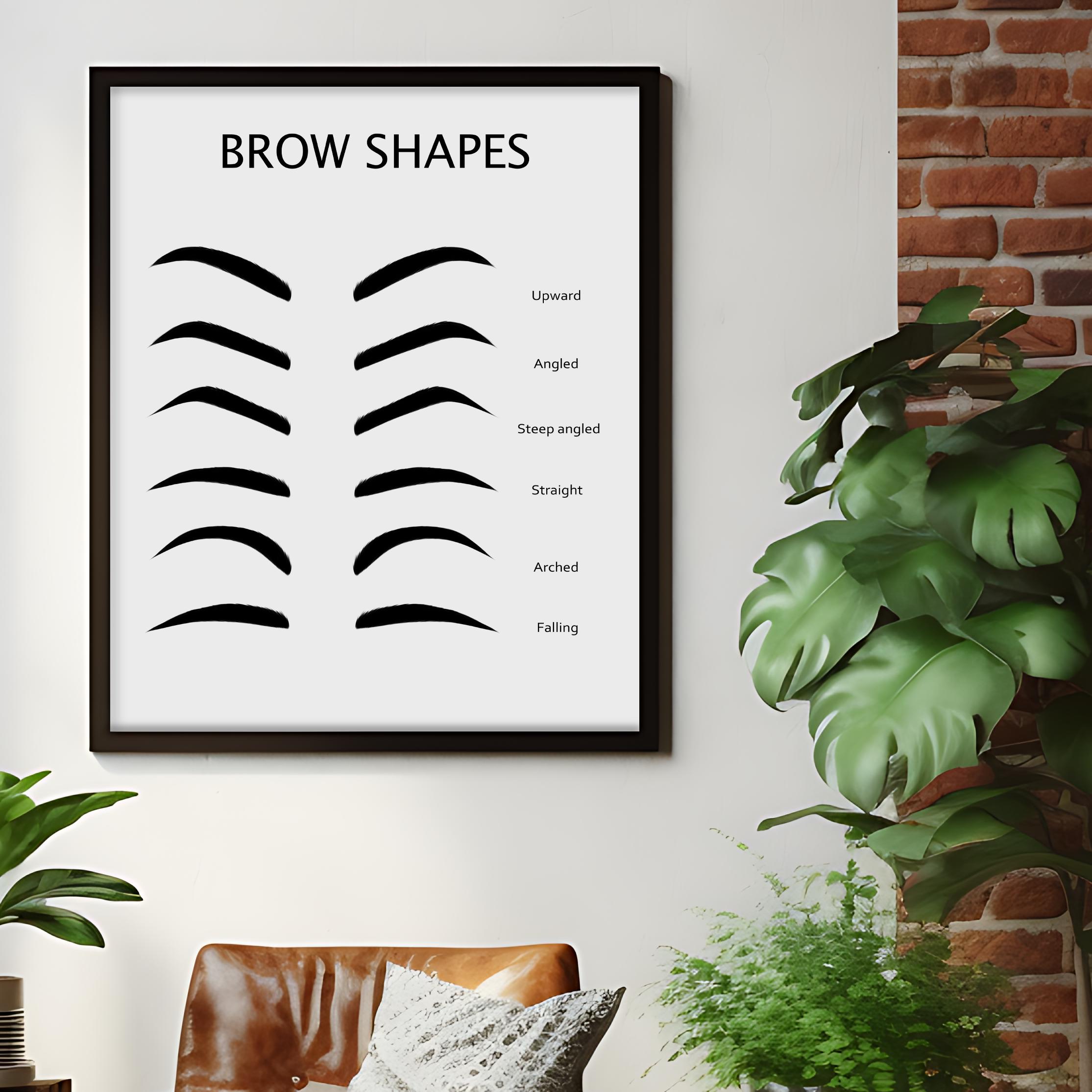 Eyebrow Shapes Print, Brow Shapes Poster, Braw Salon Decor, Brow Tech ...