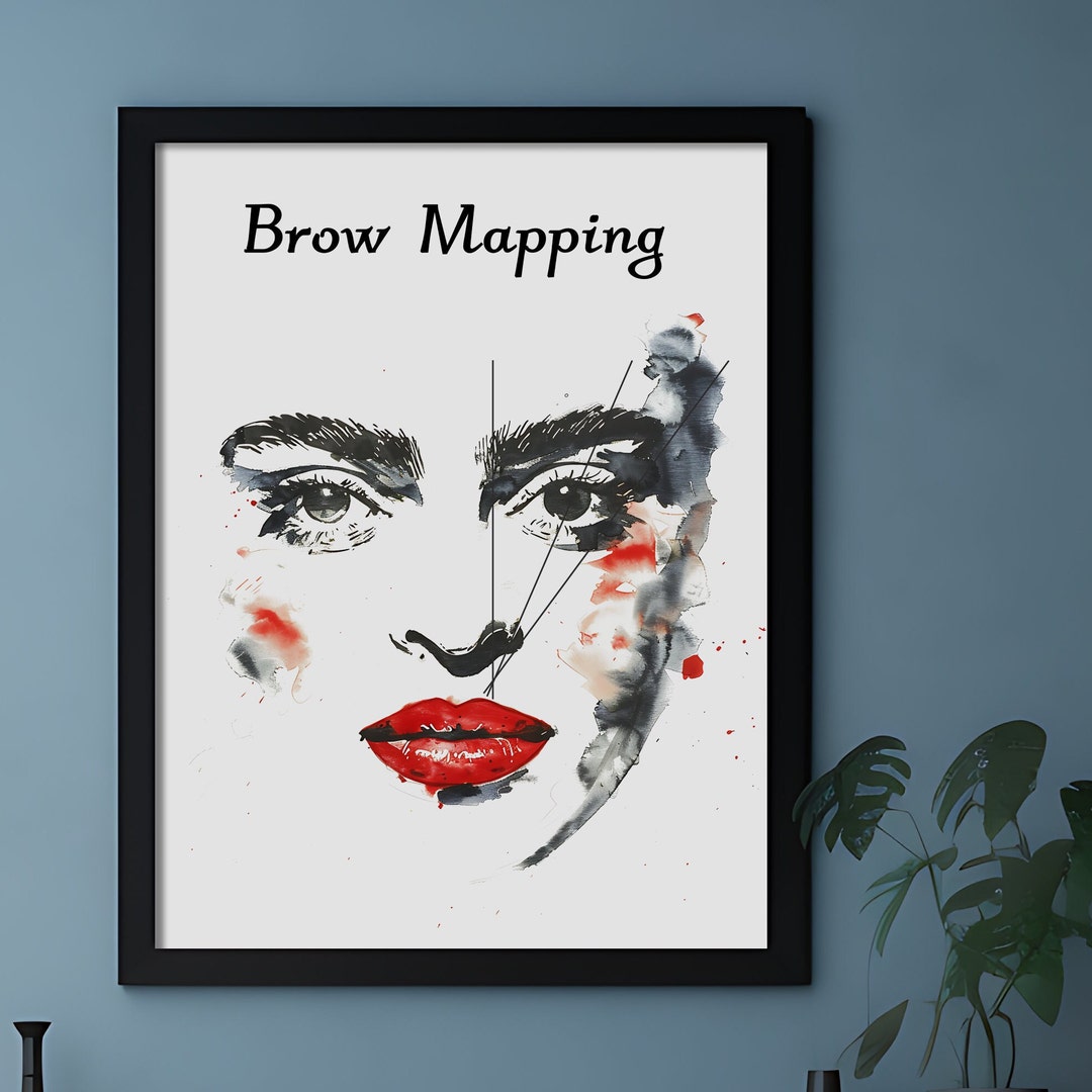 Brow Mapping Print, PMU Brow Art, Brow Frida Кahlo, Brows Expert ...