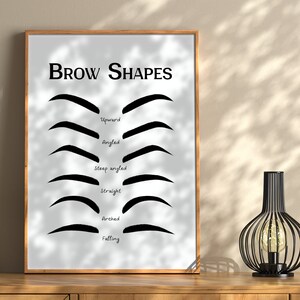 Eyebrow Shapes Print, Brow Shapes Poster, Braw Salon Decor, Brow Tech ...