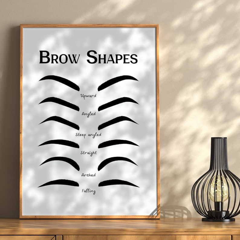 Eyebrow Shapes Print, Brow Shapes Poster, Braw Salon Decor, Brow Tech ...