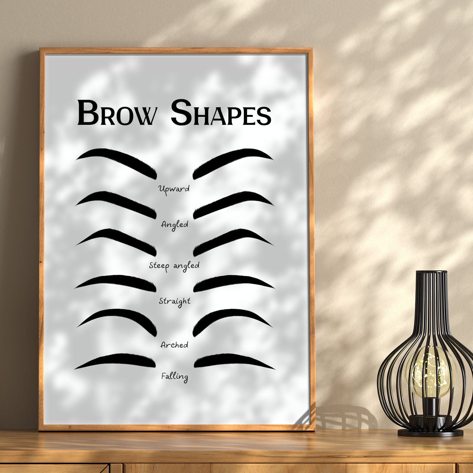 Eyebrow Shapes Print, Brow Shapes Poster, Braw Salon Decor, Brow Tech ...