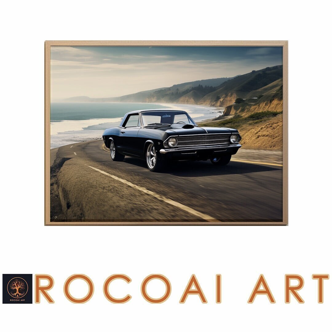 CAR WALL Art - Muscle Car Prints, Muscle on Road Wall Art Decor ...