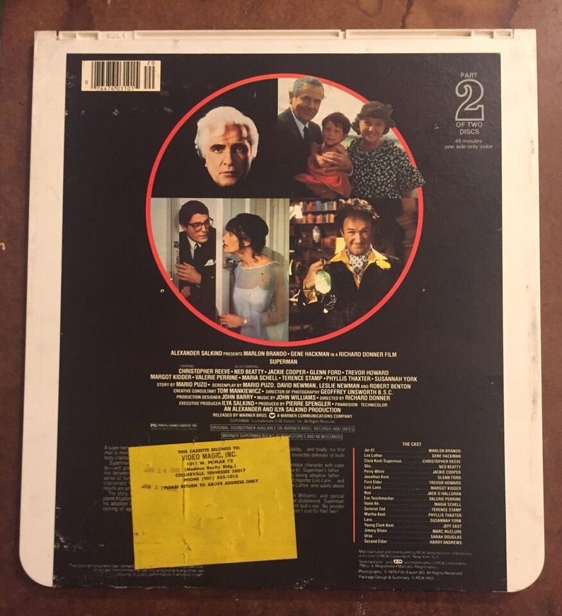 Superman the Movie Part 2 CED 1978 Capacitance Electronic Disc System ...