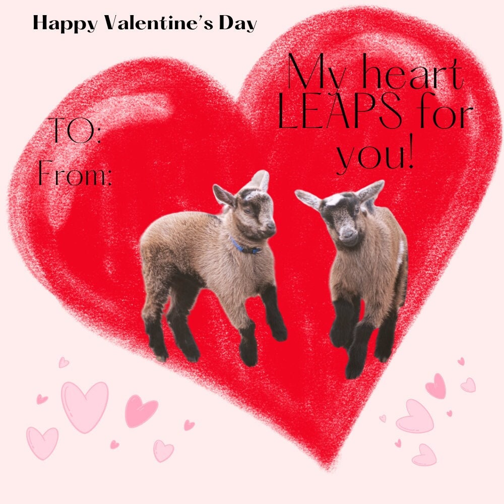 Leaping Goats Valentine - Etsy