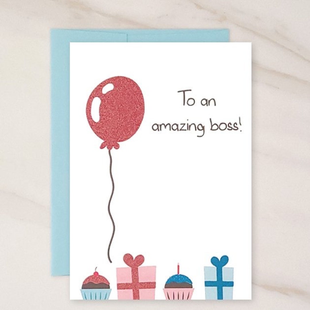 Boss Birthday Boss Birthday Greeting Card, 5x7 In. Blue Envelope - Etsy