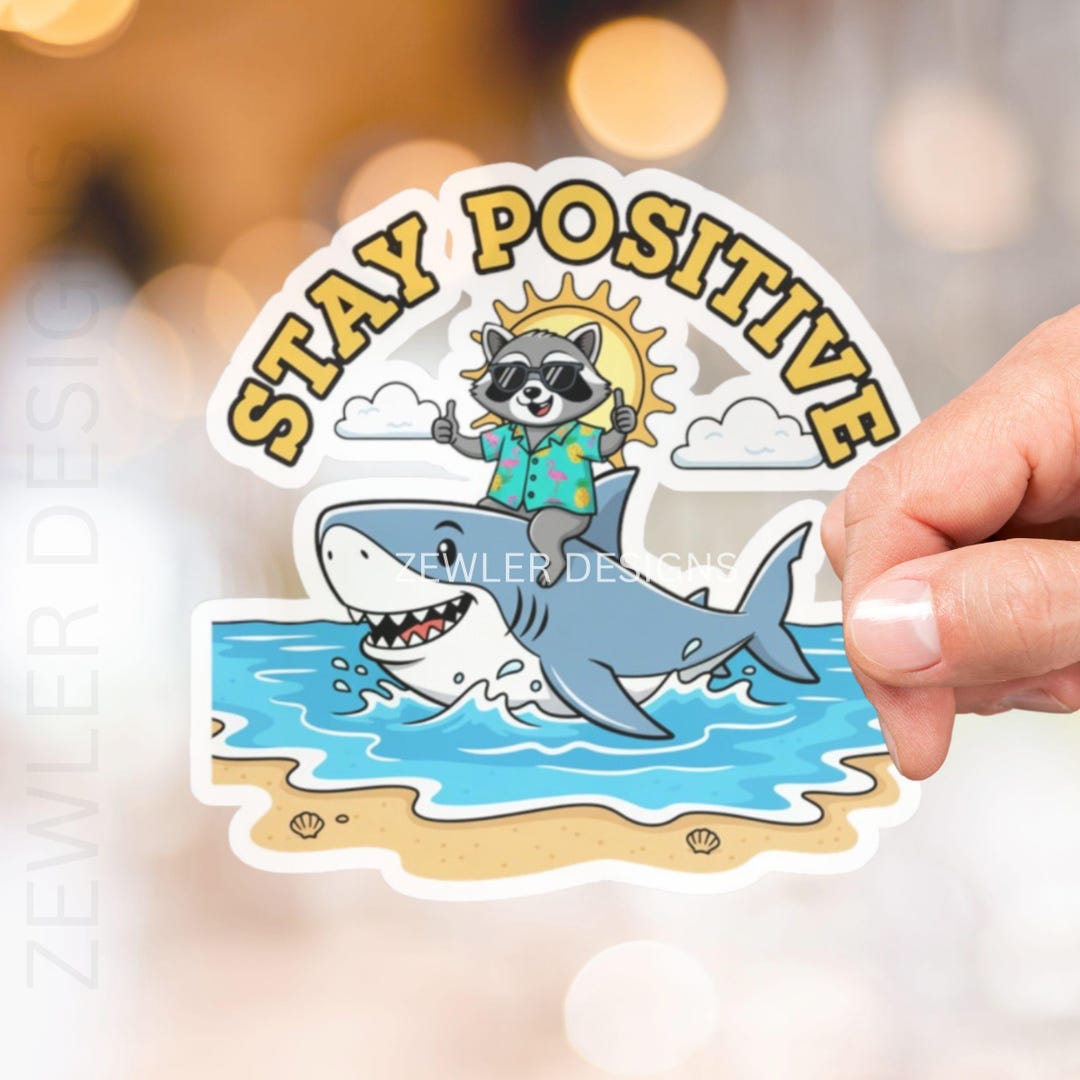 Shark Stay Positive Sticker, Booktrovert Gift, Motivation Mental Health ...