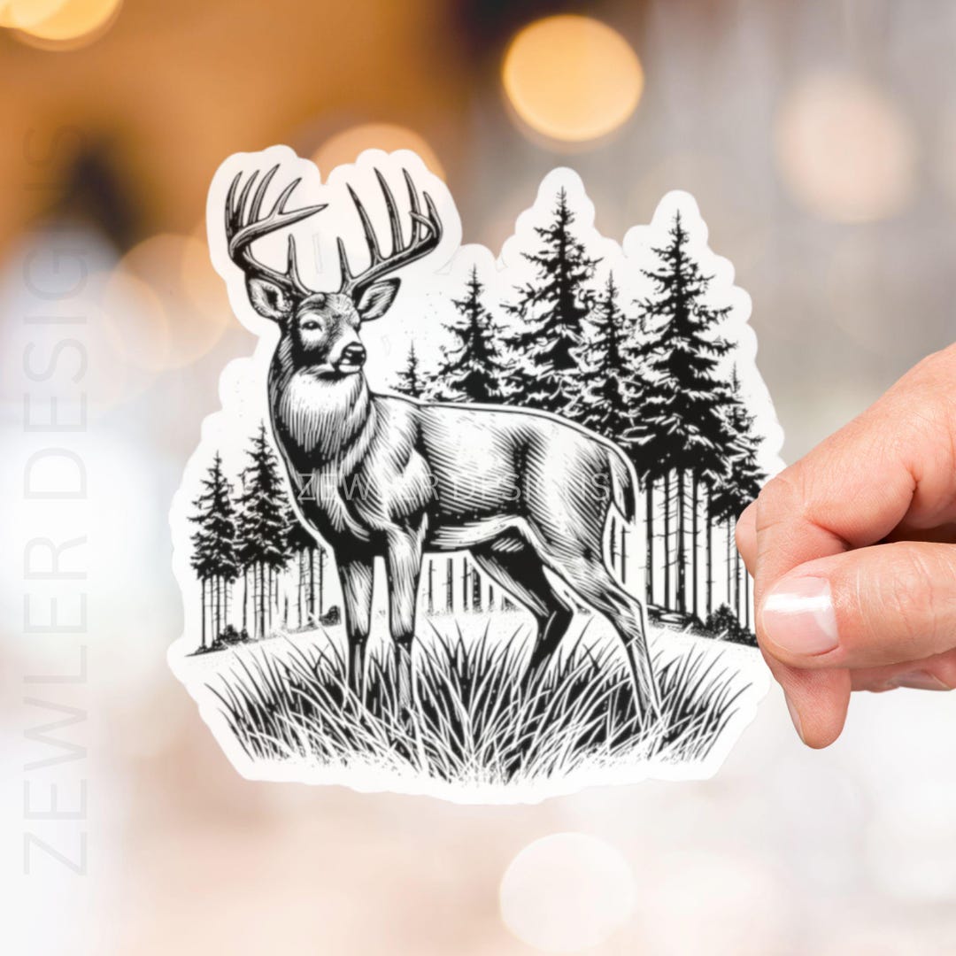 Big Buck White Tailed Deer Sticker, Booktrovert Hunting Gift, Laptop ...