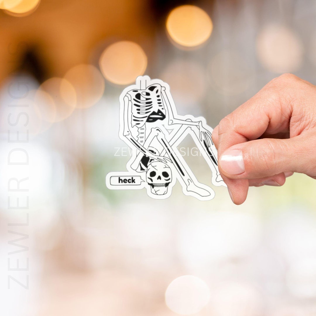 Heck Skeleton Stickers, Water Bottle Laptop, Skeletons, Funny Headless Skeleton Gifts, Skeleton ...