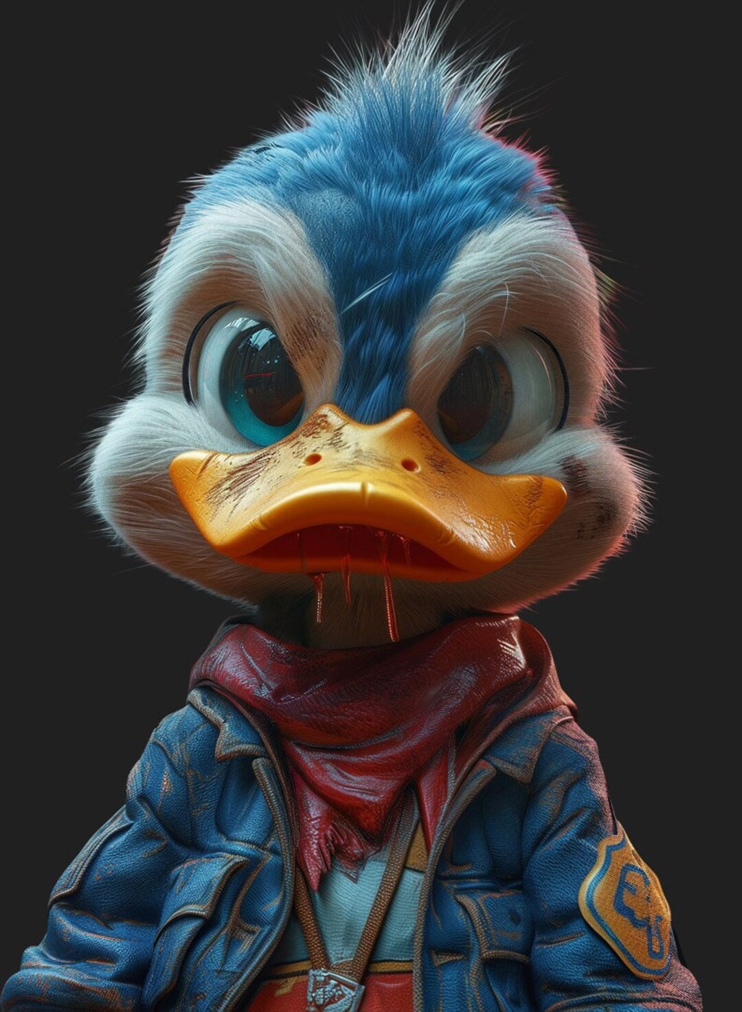 Furry Punk Clipart: Aggressive Duck, Dystopic - Etsy