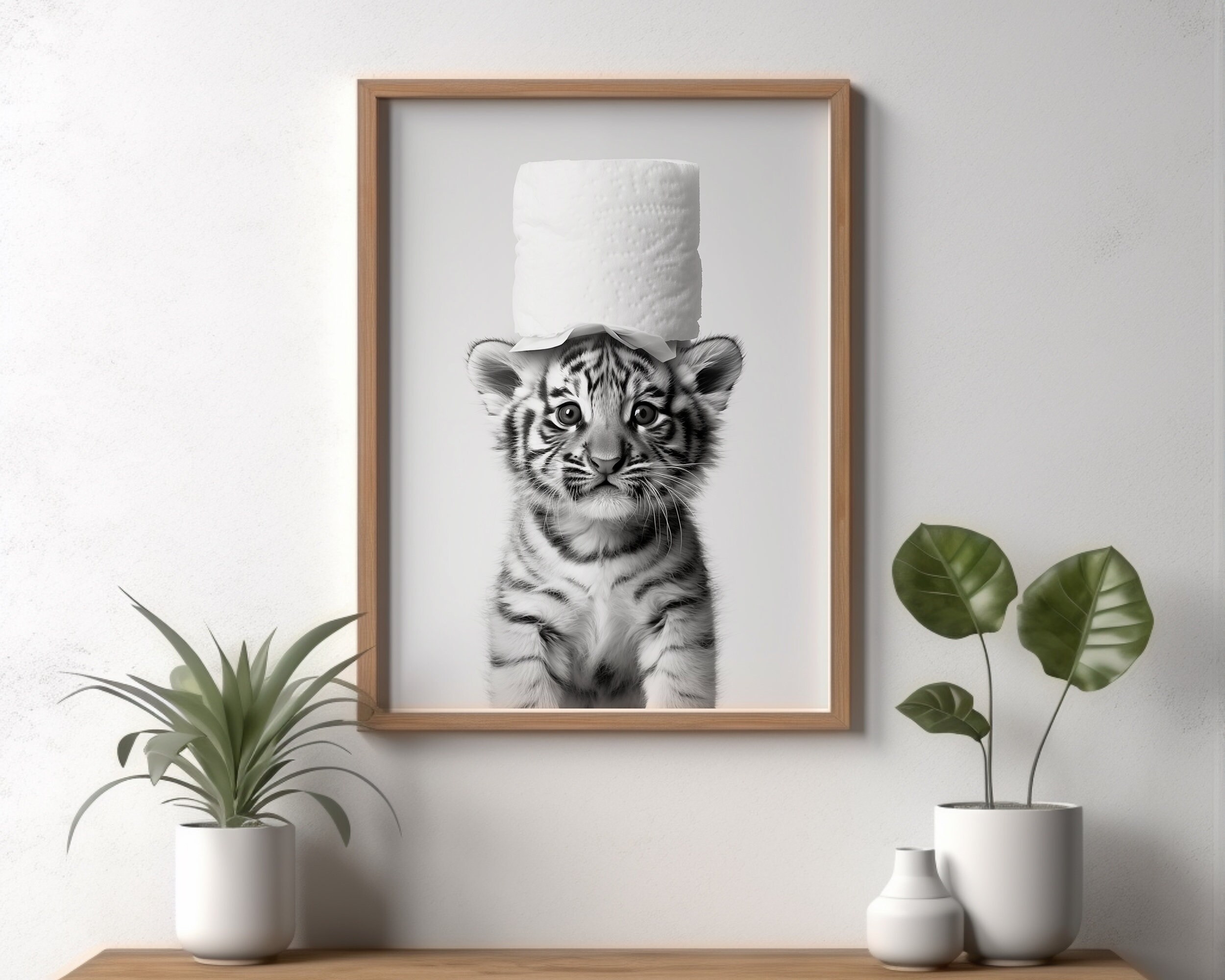 Tiger Poster, Animal Bathroom Wall Art, Tiger Home Decor, Animal ...