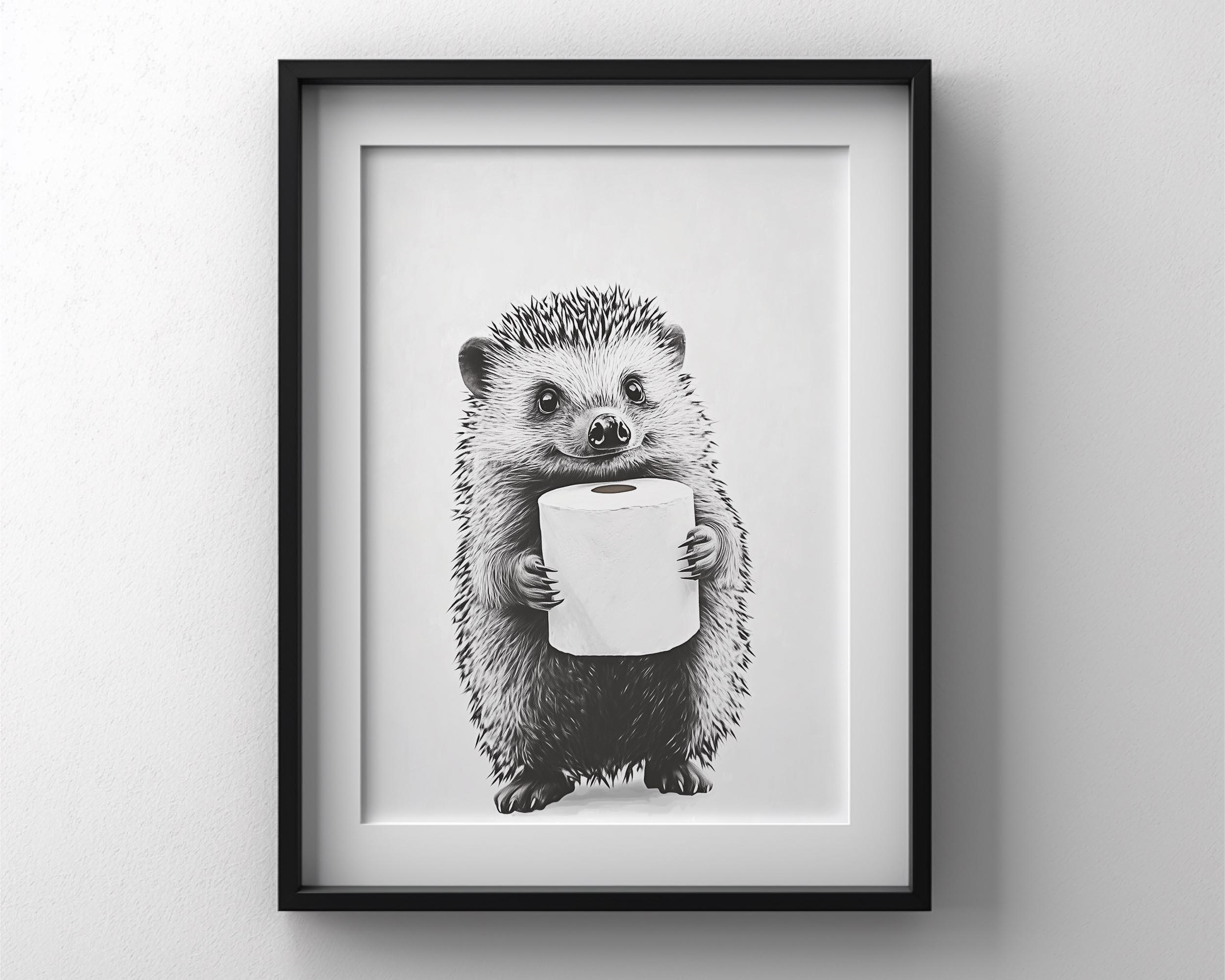 Hedgehog Poster Animal Bathroom Poster Hedgehog Print Animal Art Animal ...
