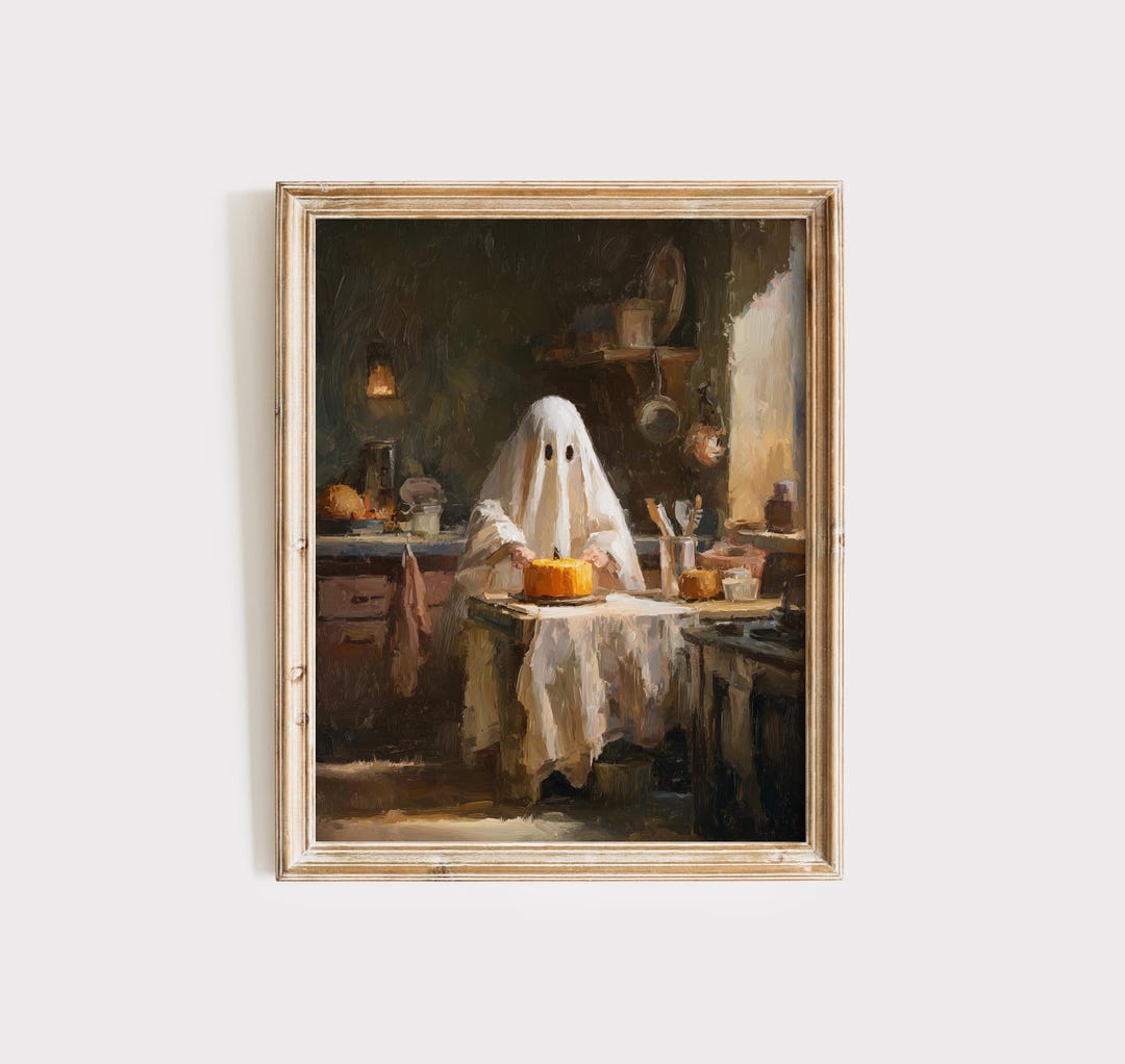 Baking Ghost Kitchen Print, Whimsical Fall Decor (digital Download) - Etsy