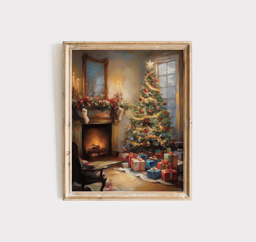 Christmas Countdown, Snowy Tree Poster, Antique White Art, Antique ...