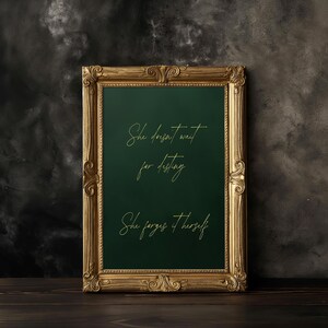 Girl Destiny Wall Art Print, Green and Gold Decor, Feminist Wall Art ...