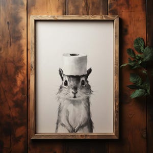 Chipmunk Poster Animal Bathroom Poster Chipmunk Gift Chipmunk Art ...