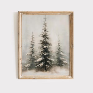 Winter Forest Print, Snowy Tree Poster, Christmas Countdown Print ...