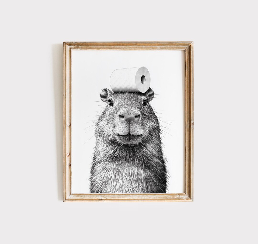 Capybara, Capybara Poster, Animal Bathroom Poster, Capybara Gift ...