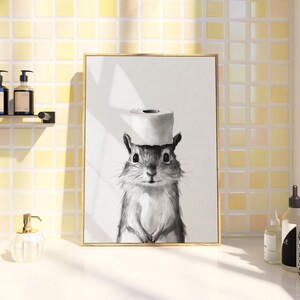 Chipmunk Poster Animal Bathroom Poster Chipmunk Gift Chipmunk Art ...