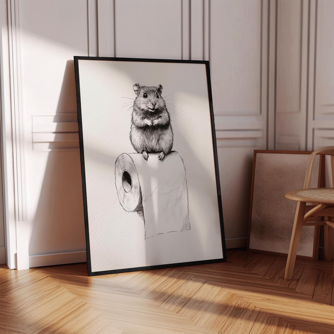 Hamster Poster Animal Bathroom Poster Hamster Gift Hamster Art Bathroom ...