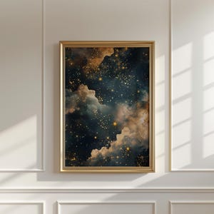 Moody Celestial Print - Dark Academia Decor | Starry Night & Night Sky ...