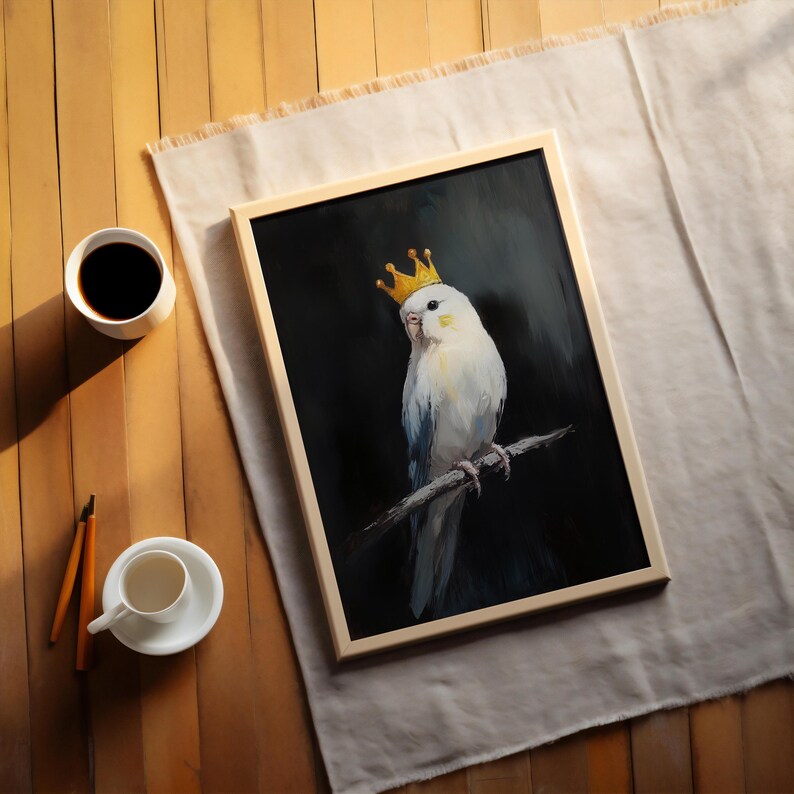 Budgie Art, Budgie Poster, Budgie Print, Budgie Gift, Dark Academia ...