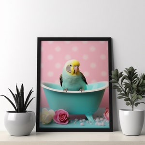 Budgie, Budgie Print, Budgie Poster, Budgie Animal Bathroom Decor ...