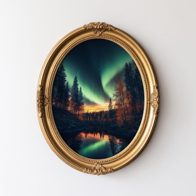 Moody Celestial Print - Northern Lights Art | Starry Night Sky | Travel ...