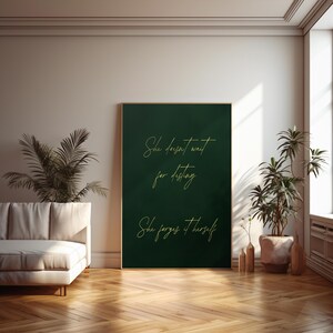 Girl Destiny Wall Art Print, Green and Gold Decor, Feminist Wall Art ...