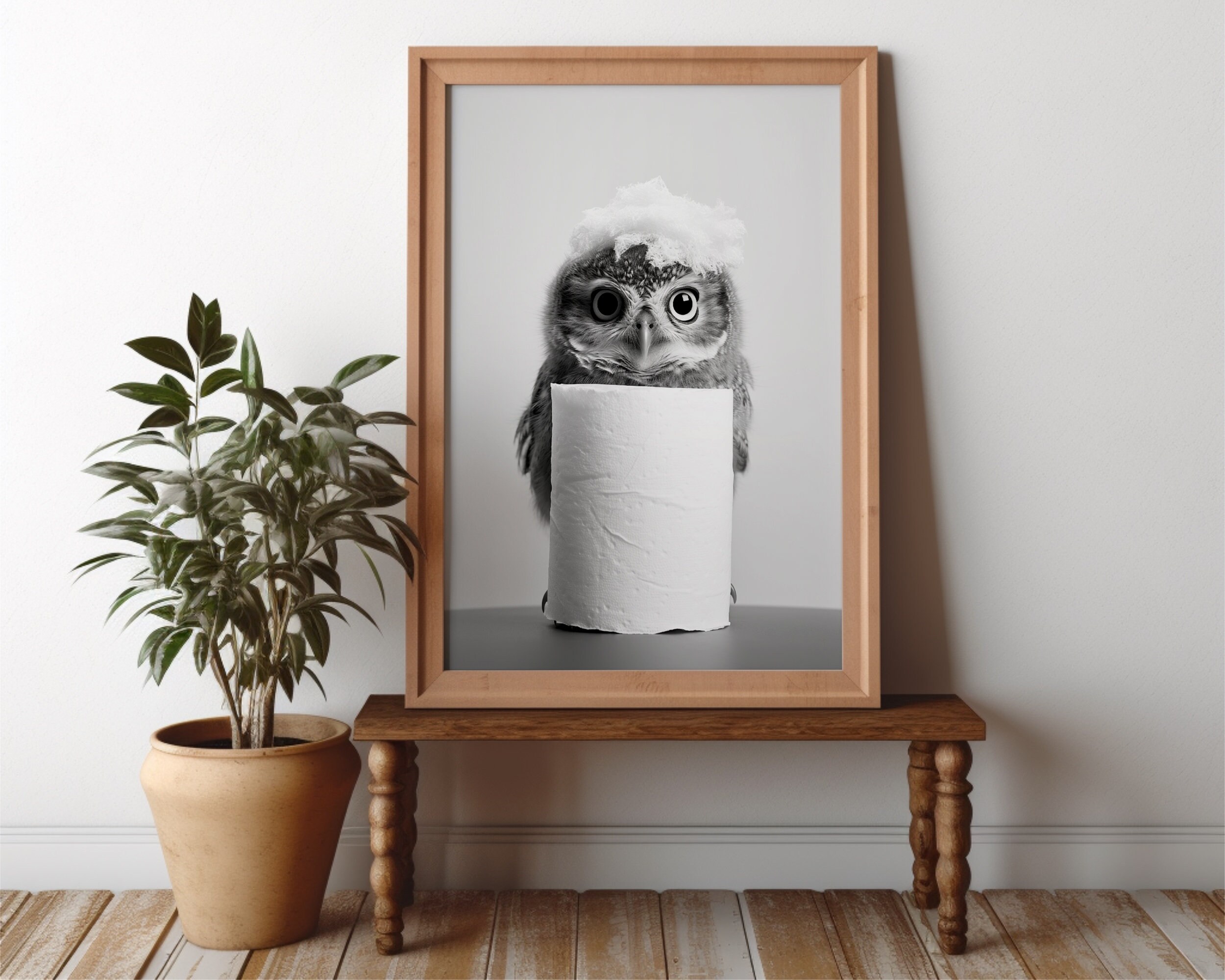 Owl Poster, Animal Bathroom Wall Decor, Bird Owl Art, Bathroom Wall Art ...