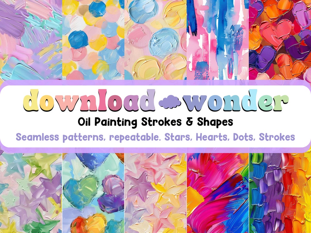 Seamless Oil Painting Patterns, Digital Paper, Printable, Download ...