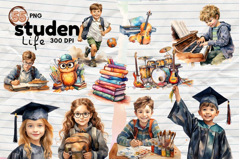 Student Clip Art, Student Stationery, School Supplies, School Clip Art ...