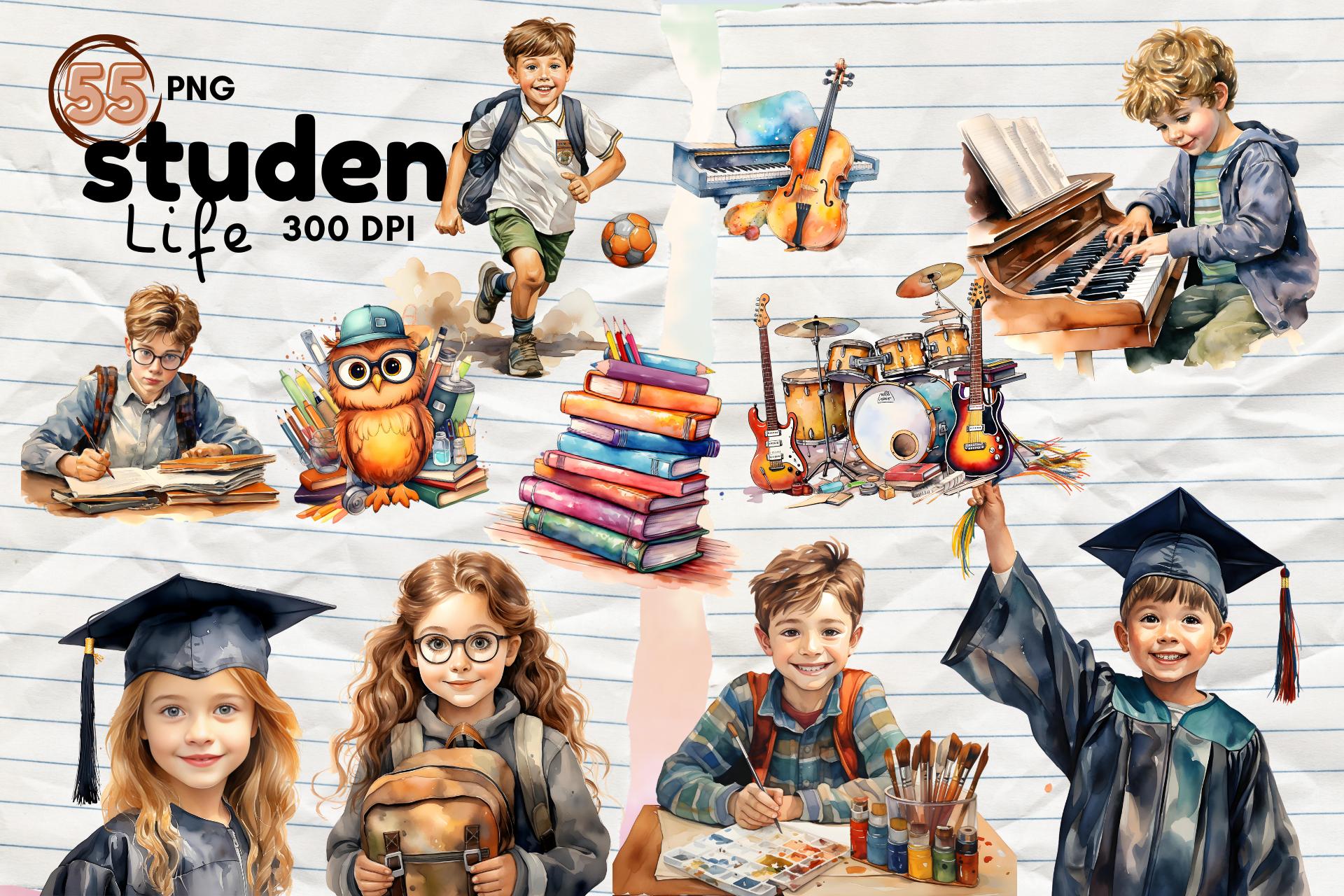 Student Clip Art, Student Stationery, School Supplies, School Clip Art ...