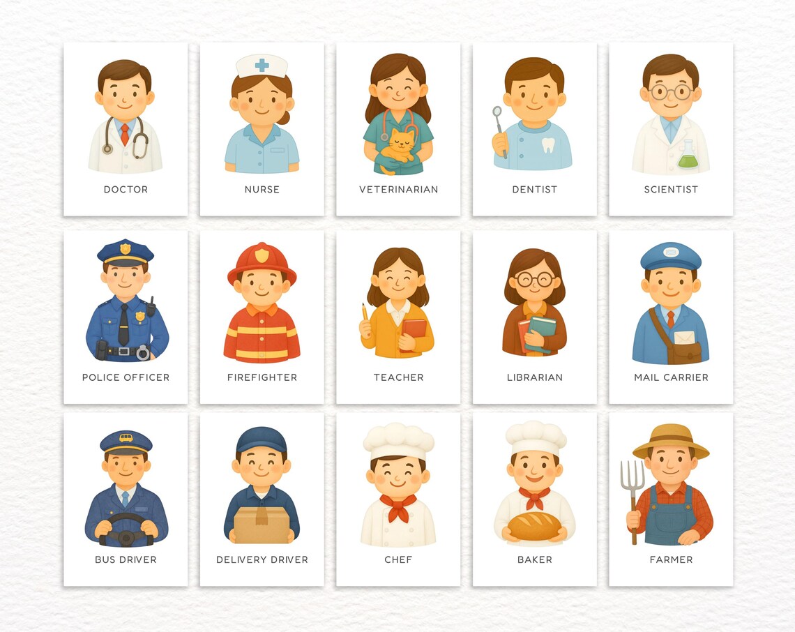Community Helpers Learning Pack, Career Flashcards & Coloring Pages ...
