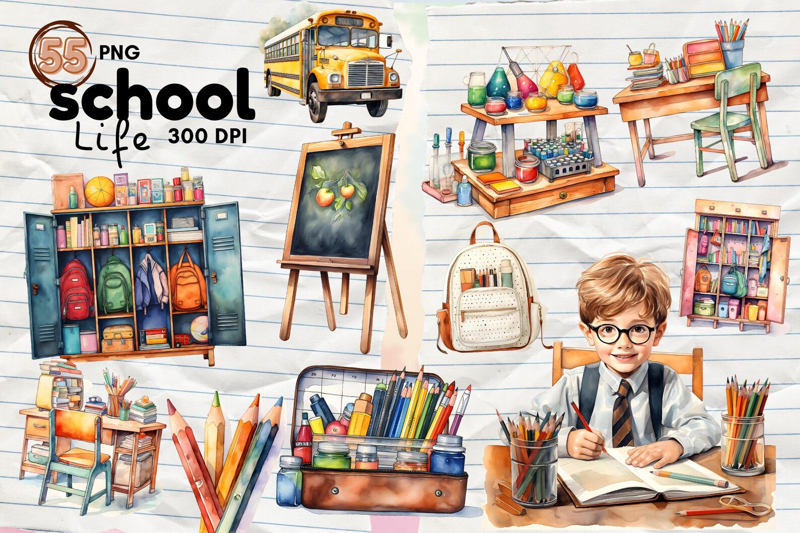 Student Clip Art, Student Stationery, School Supplies, School Clip Art ...