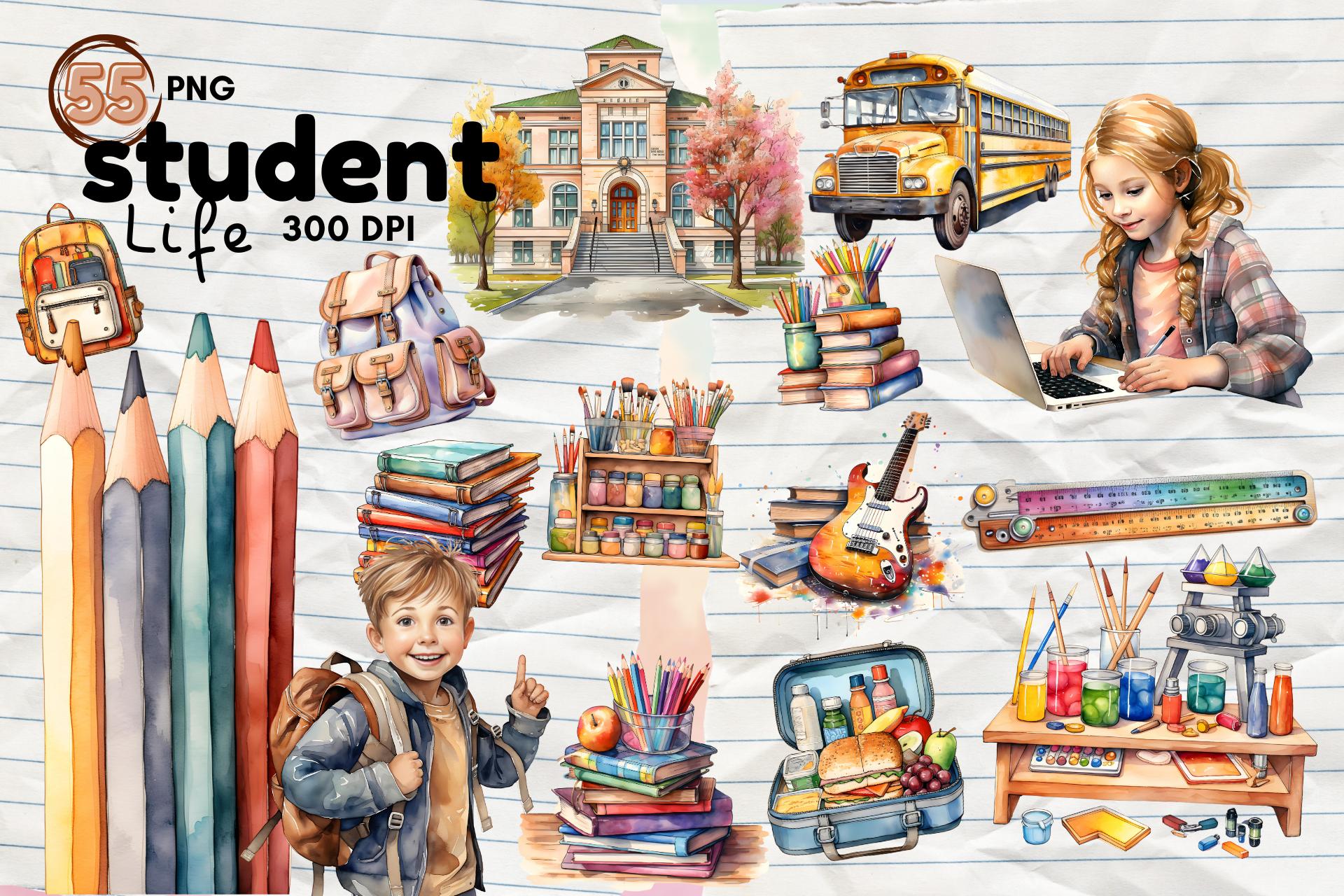Student Clip Art, Student Stationery, School Supplies, School Clip Art ...