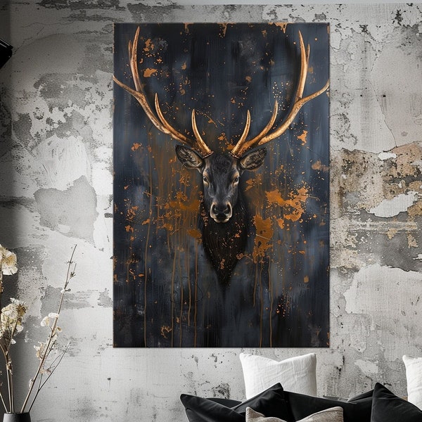 Deer Canvas Art - Etsy