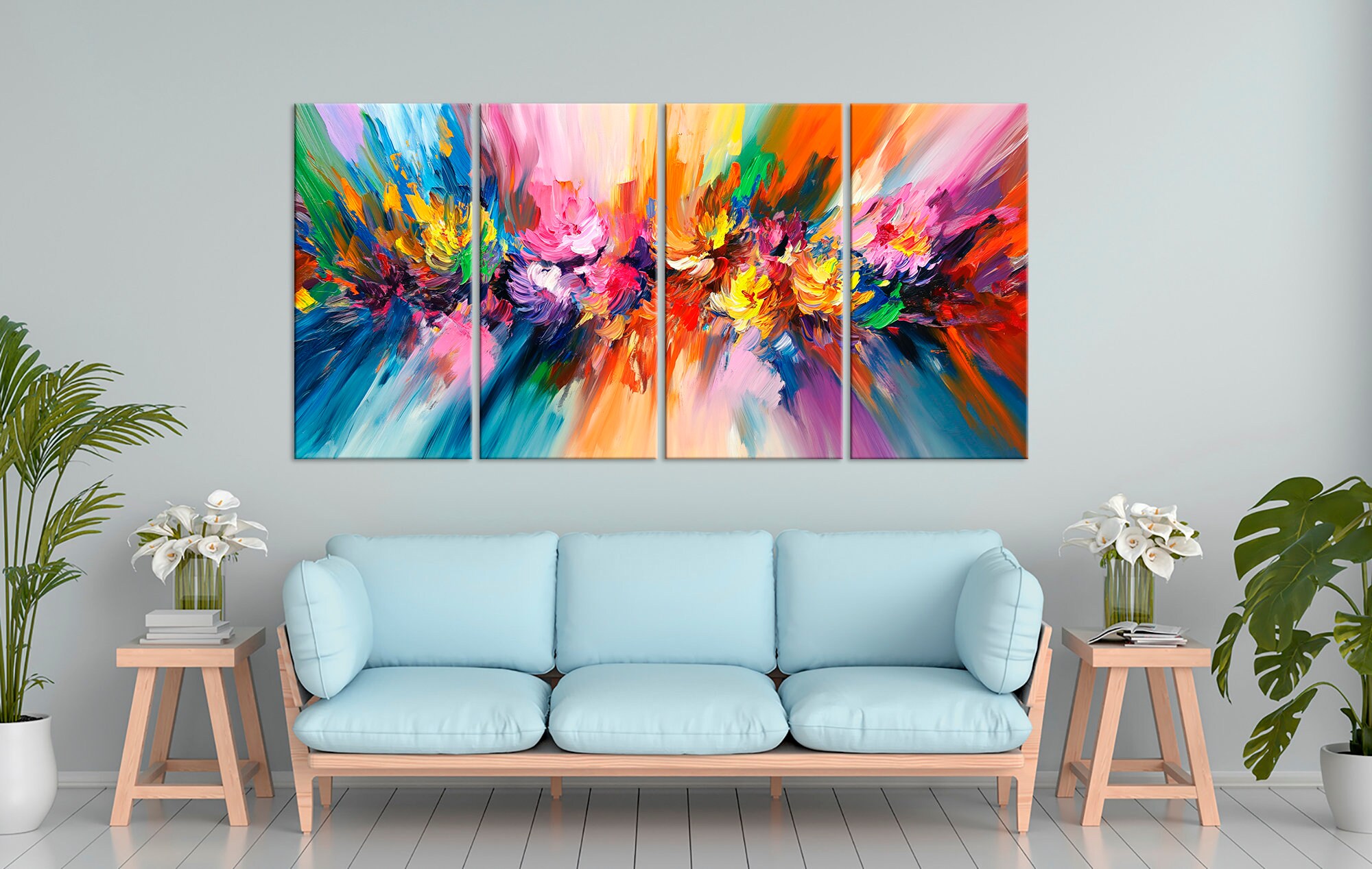 Colorful Abstract Canvas Print Modern Art Home Decor Abstract Print ...