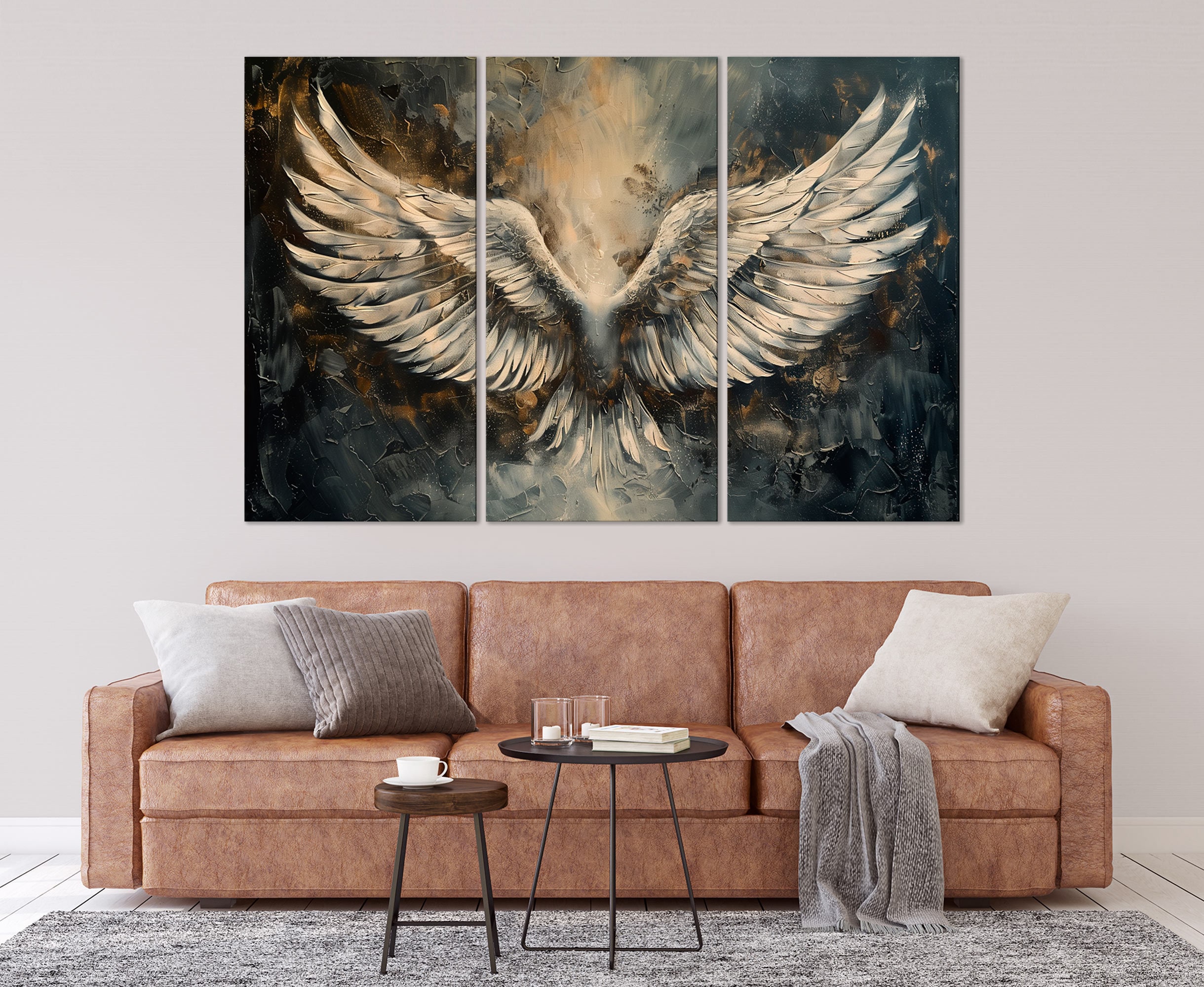 Angel Wings Canvas Print Abstract Angel Wings Wall Art Falen Angel ...