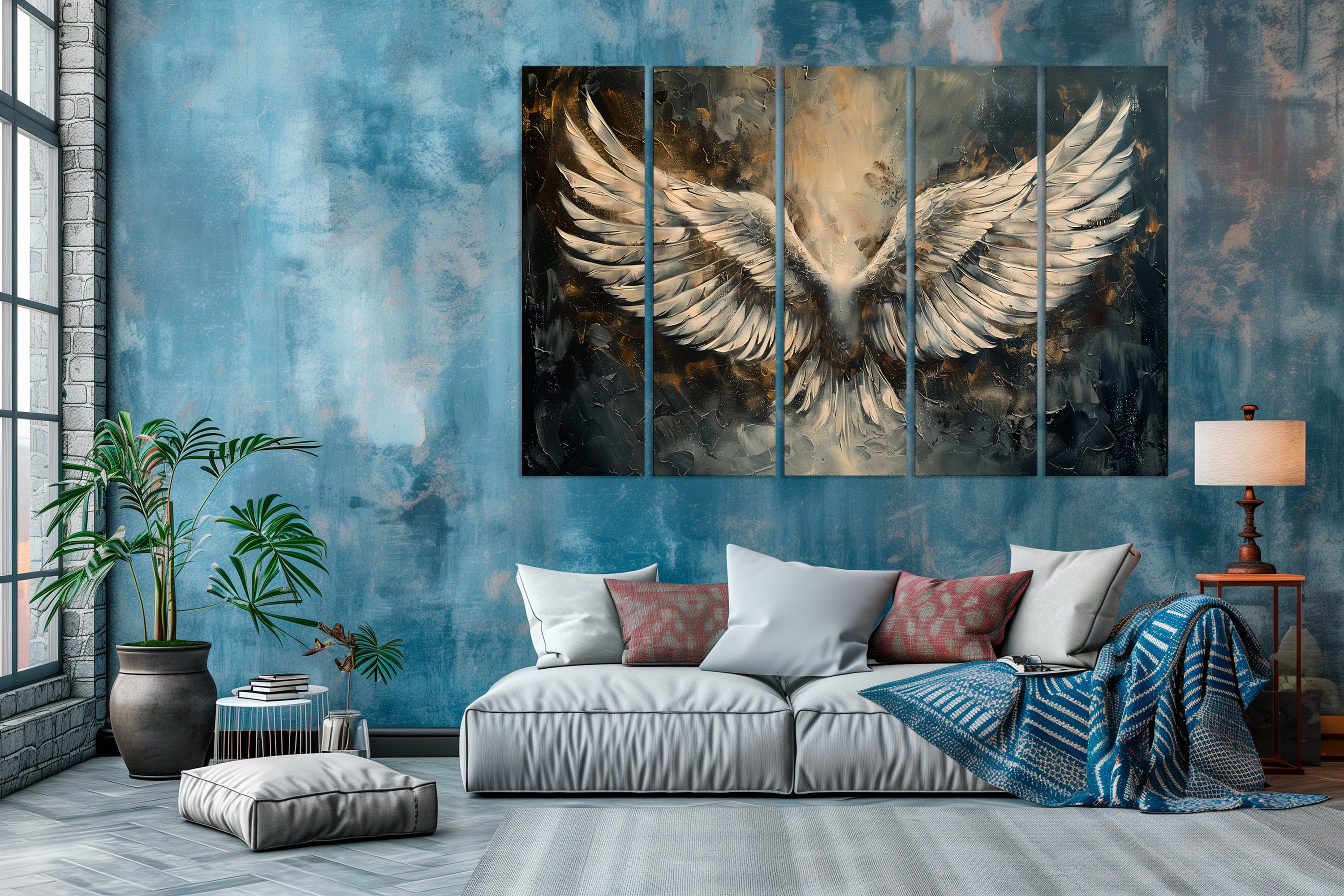 Angel Wings Canvas Print Abstract Angel Wings Wall Art Falen Angel ...