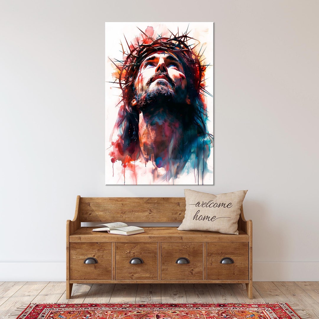 Jesus Christ Canvas Print Bible Wall Art Religious Print Christian Canvas Christian Home Decor ...