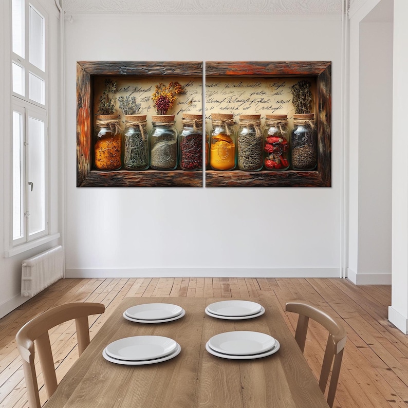 Herbs and Spices Canvas Wall Art: Kitchen & Restaurant Decor - Etsy