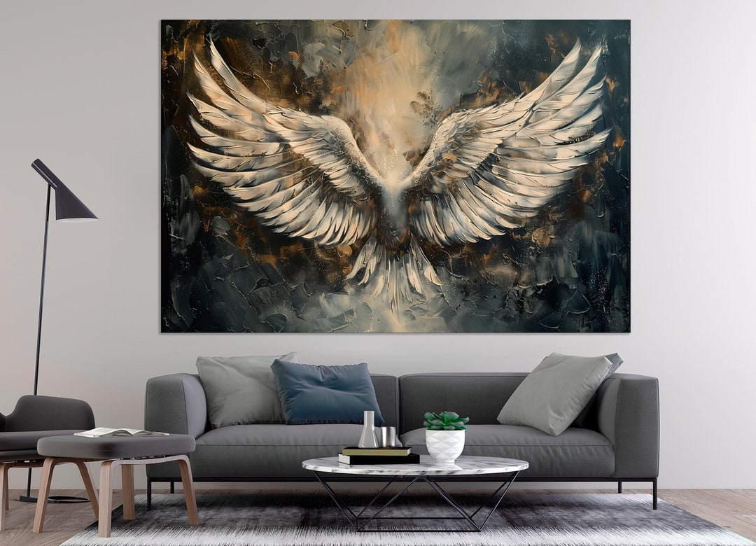 Angel Wings Canvas Print Abstract Angel Wings Wall Art Falen Angel ...