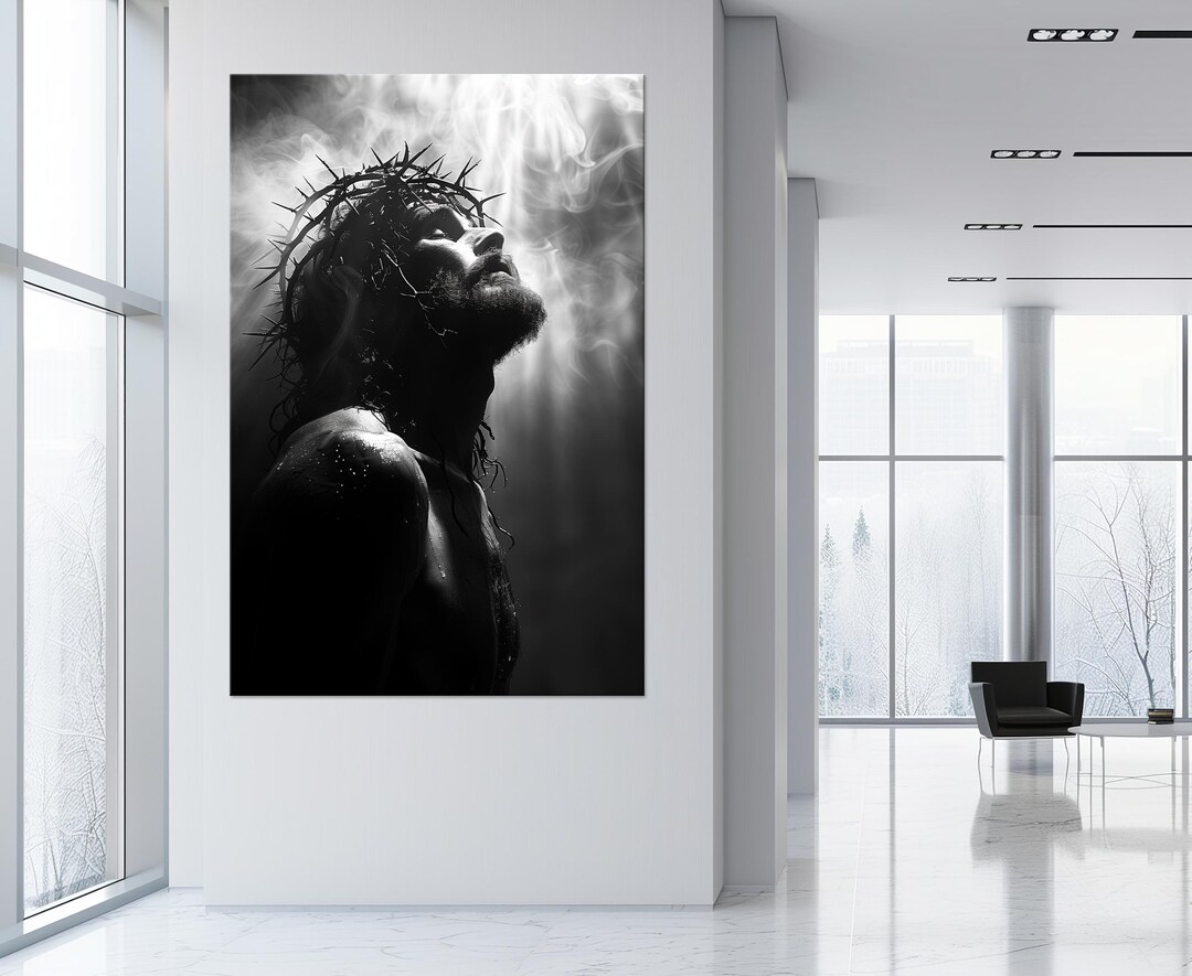 Jesus Christ Portrait Canvas Print Religious Wall Art bible Print ...