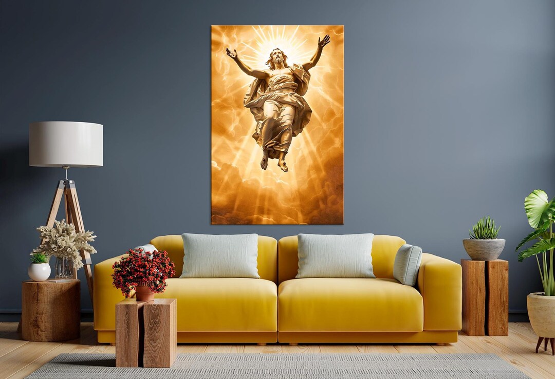 Resurrection Jesus Christ Canvas Print Religious Wall Art Bible Print Christian Home Decor Extra ...