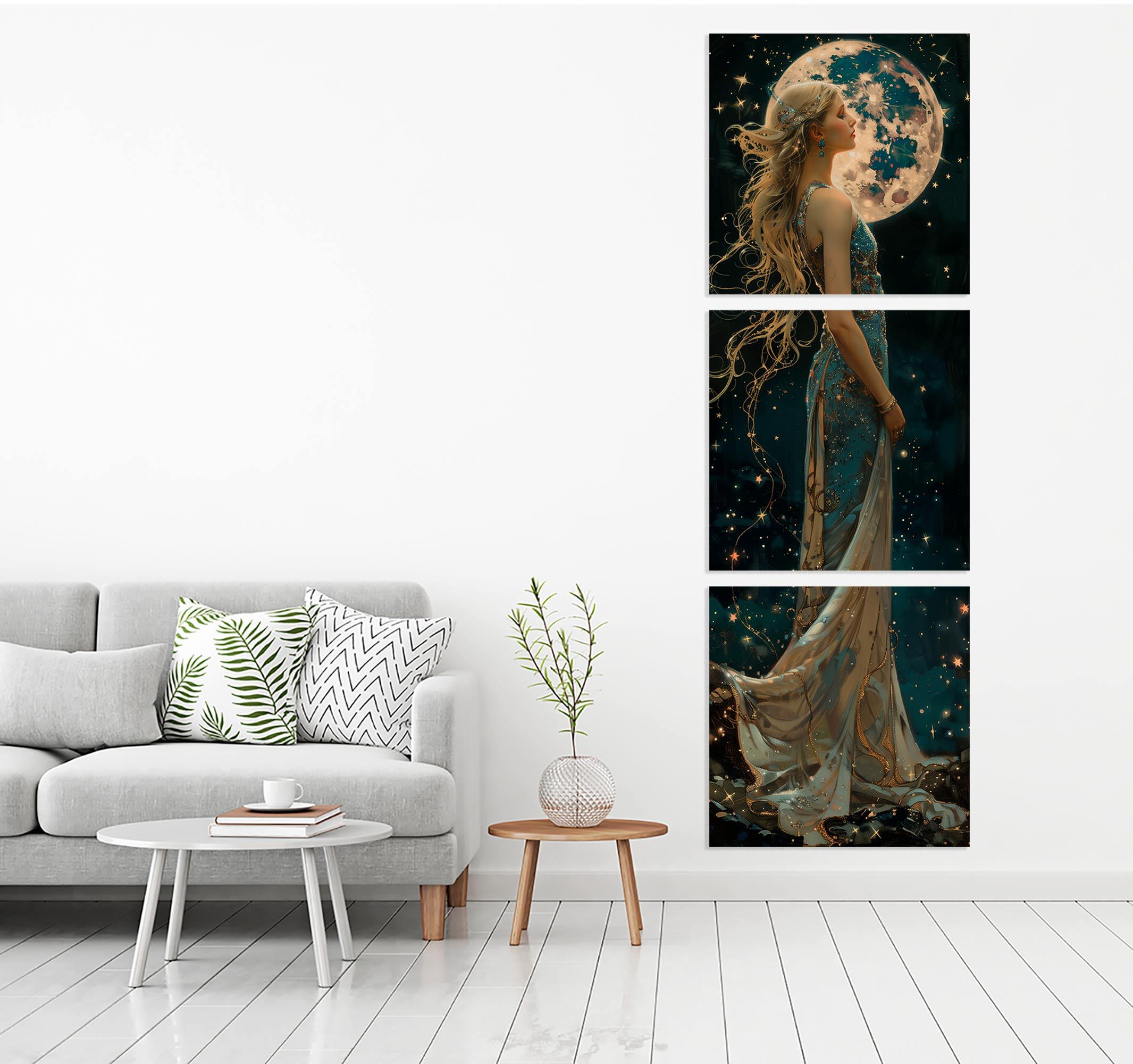 Alphonse Mucha Art Nouveau Fairy Girl Canvas Print: Long Narrow Wall ...