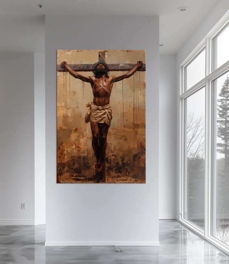 Crucifixion Jesus Christ Canvas Print Catholic Wall Art Historical Print Religious Print Modern ...