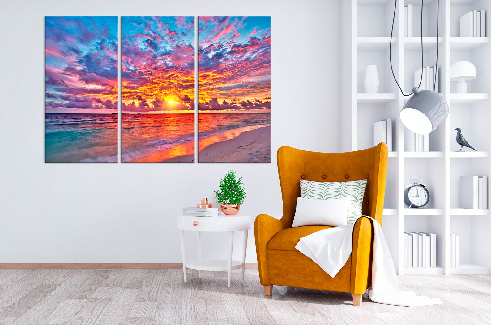 Beach Sunset Canvas Print Sea Wall Art Ocean Canvas Landscape Print ...