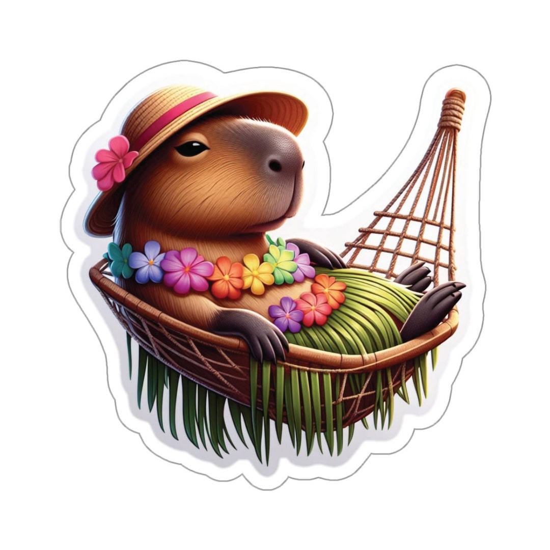 Cute Capybara Vinyl Sticker, Planner, Laptop, Water Bottle, Bumper ...