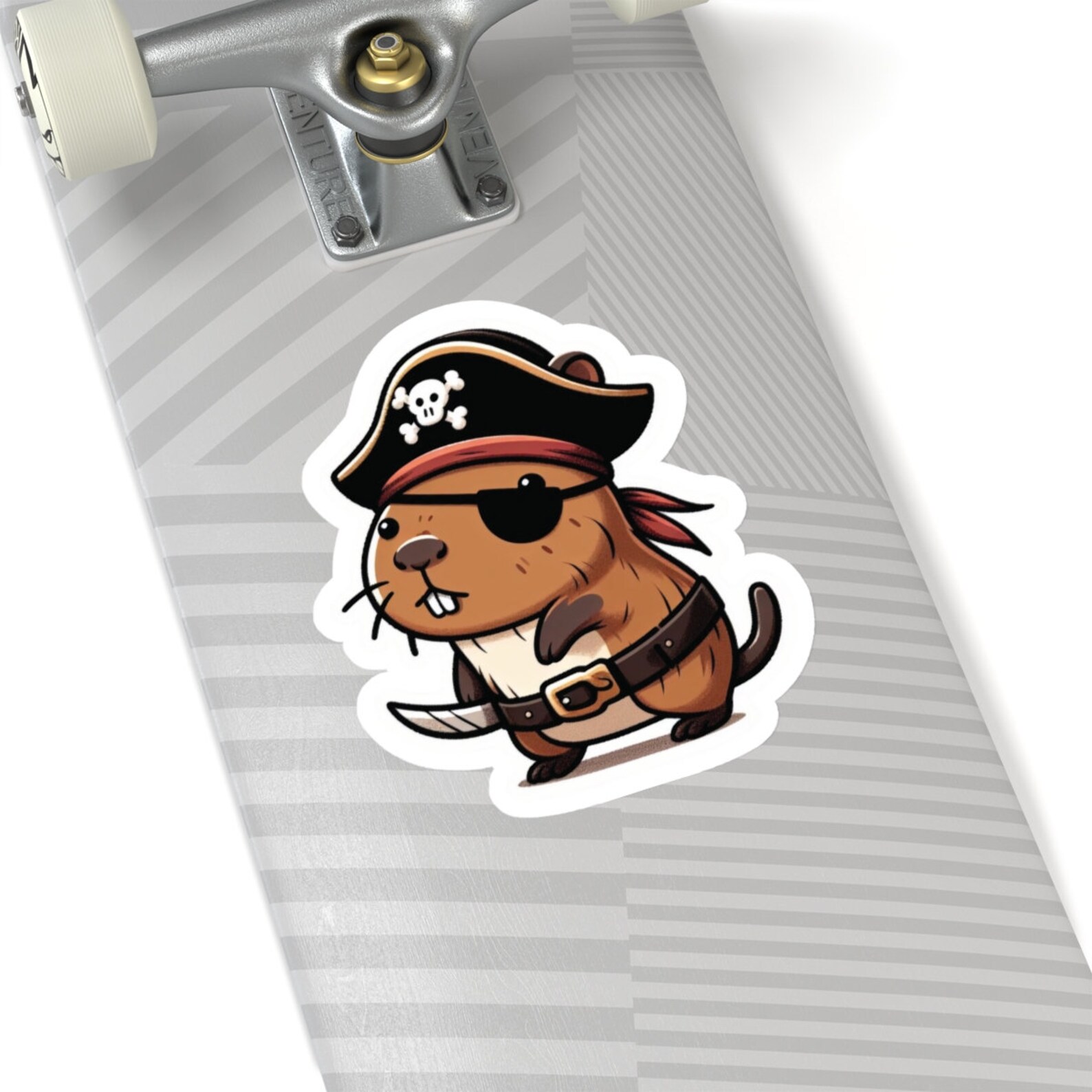 Kawaii Pirate Capybara Sticker, Planner, Laptop, Water Bottle, Bumper ...